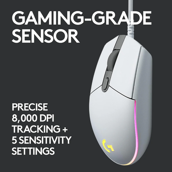 Logitech G203 LightSync RGB Wired Mouse - White | Le Vend - Maldives ...